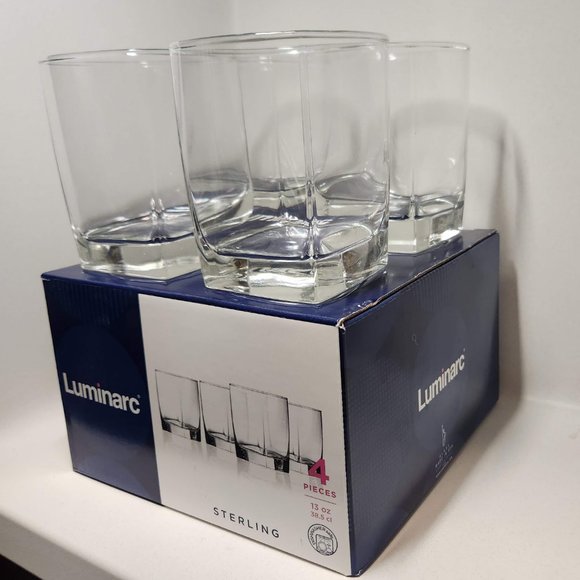 Luminarc | Kitchen | New Set Of 4 Luminarc Sterling Glass Glasses Wine ...